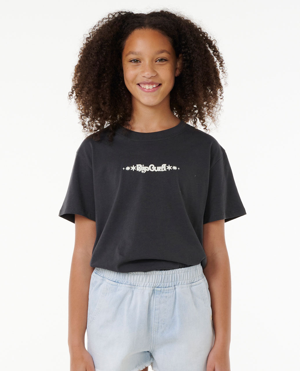 Summer Solstice Tee - Girl (8-14 years) - Washed Black - Surf Girls ...