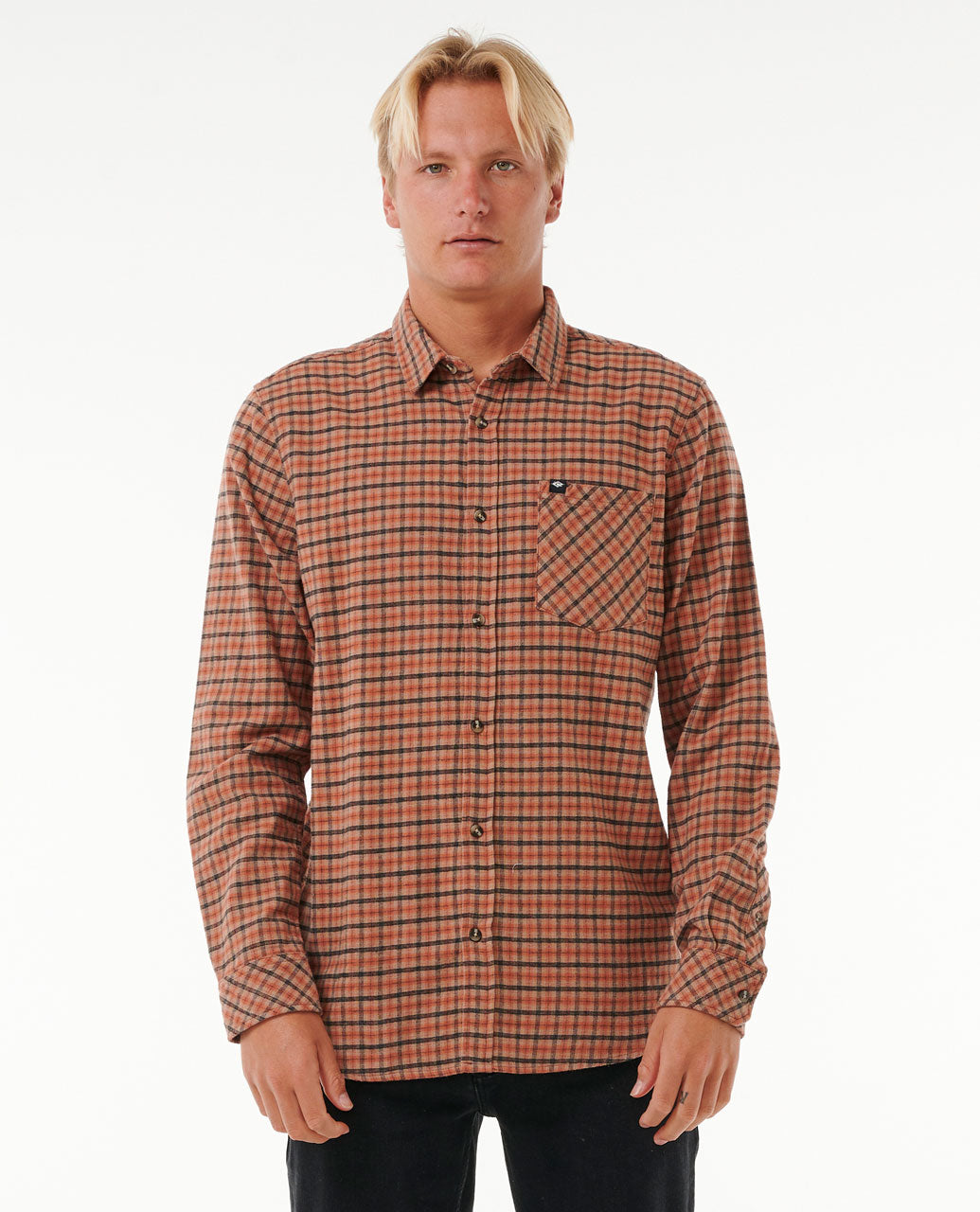 Classic Surf Checked In Flannel Shirt - Terracota - Surf Clothing for ...