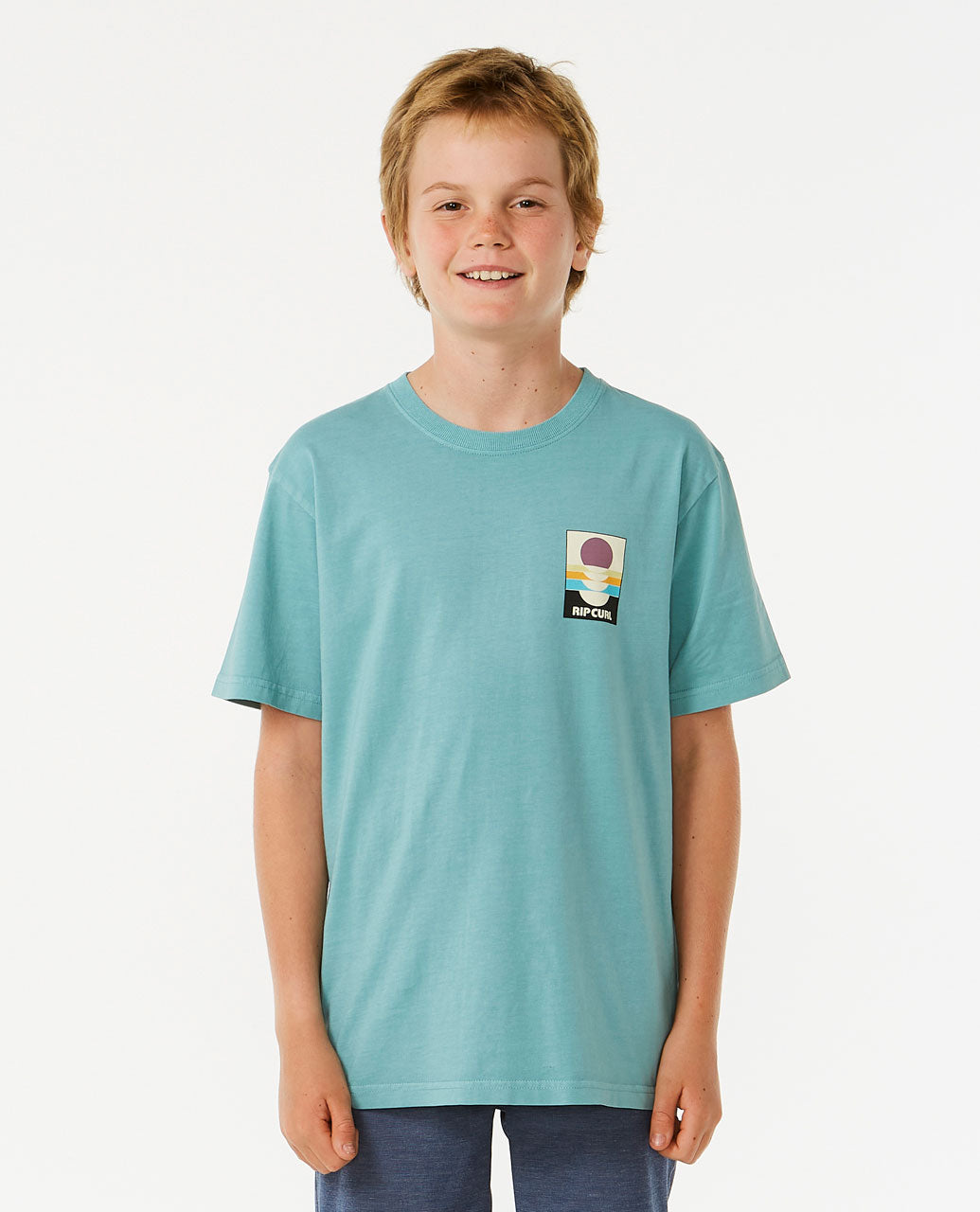 Surf Revivial Peaking Short Sleeve Tee - Boys (8-16 years) - Dusty Blue ...