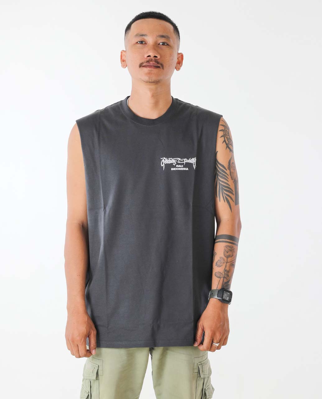 Bali 25 Muscle Tee - Washed Black - Surf Clothing for mens – Rip Curl ...