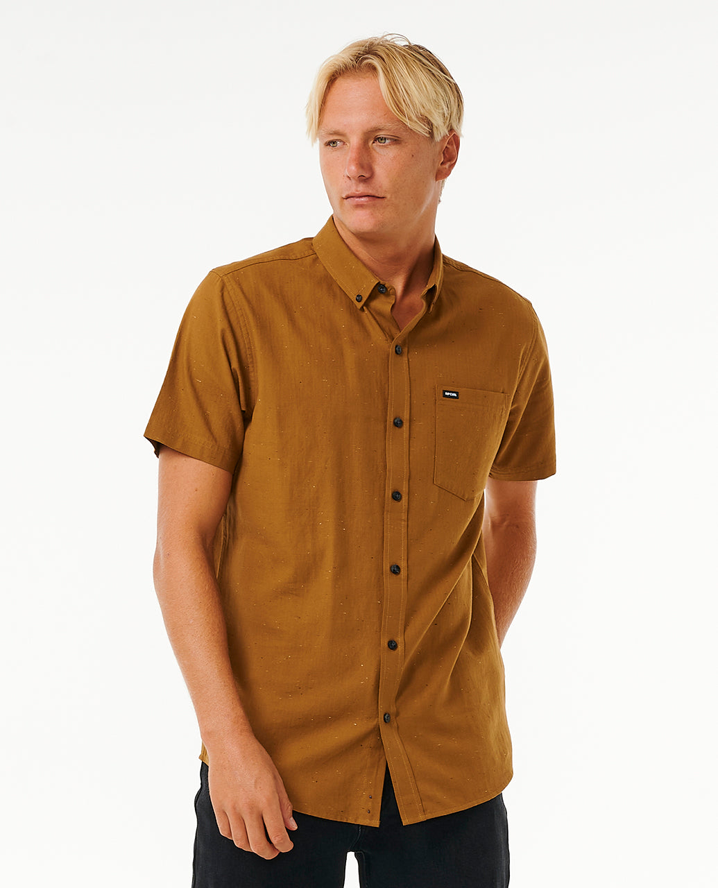 Ourtime Short Sleeve Shirt - Gold - Surf Clothing for mens – Rip Curl ...