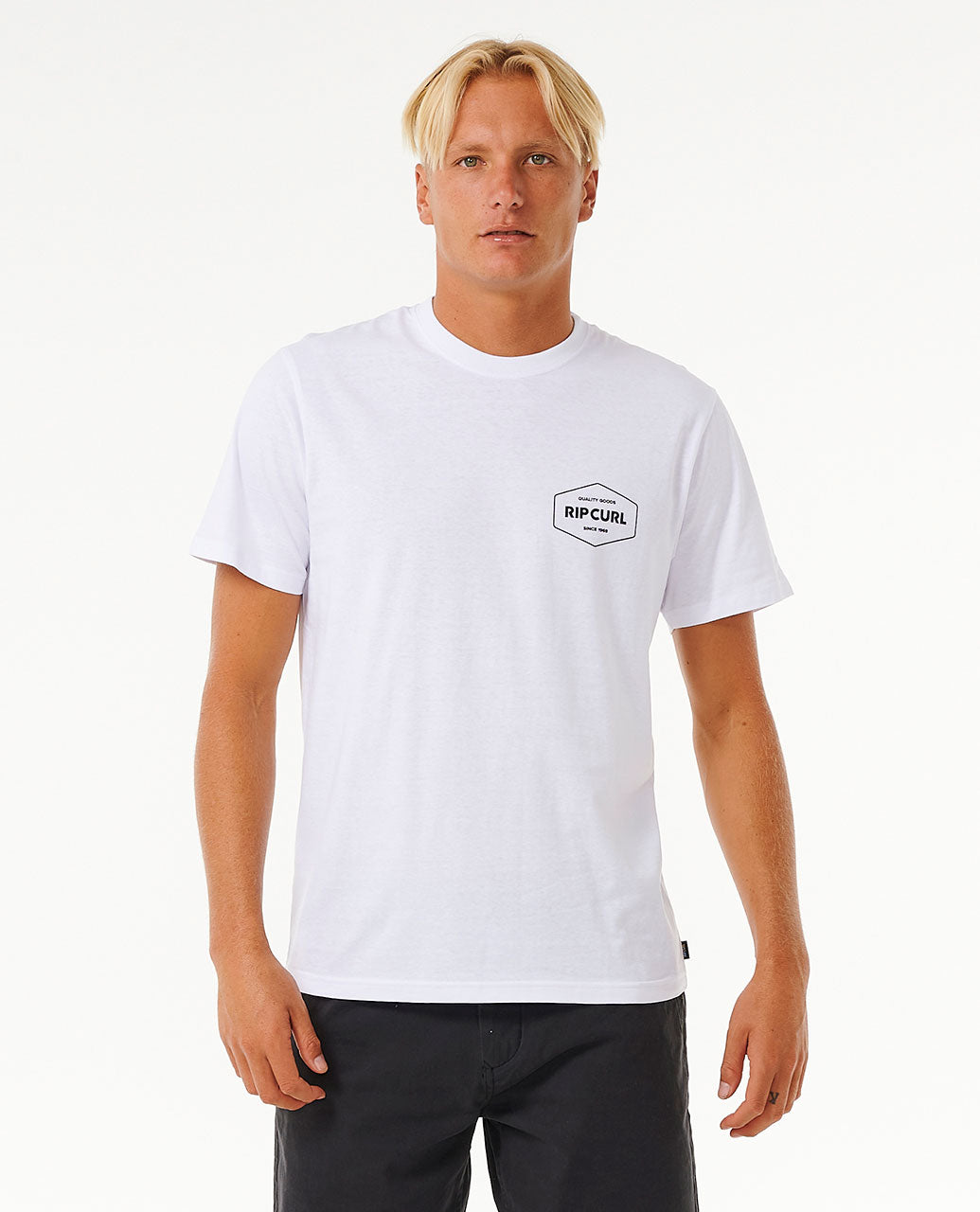 Stapler Tee - White - Surf Clothing for mens – Rip Curl Indonesia